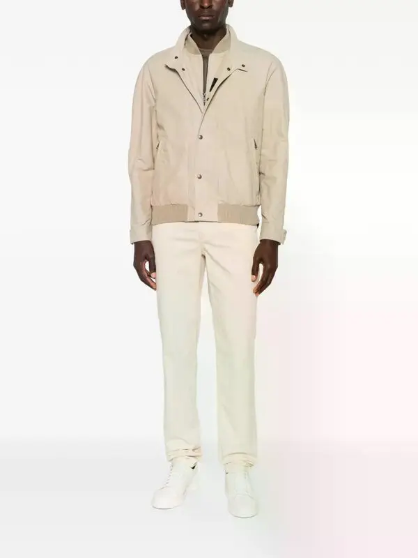 FAY Zip-up Bomber Jacket - Neutrals