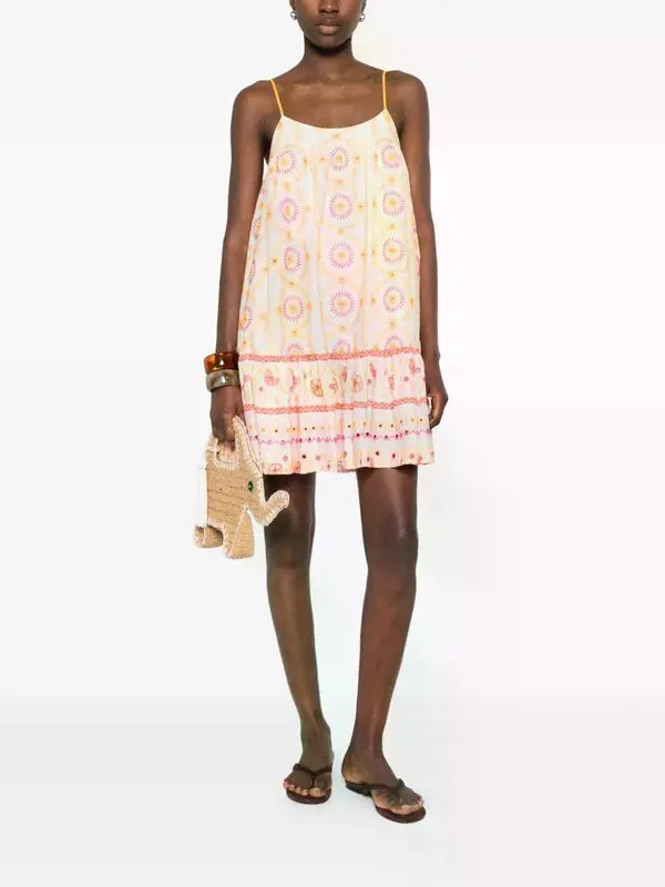 TWINSET Floral-embroidered Mini Dress - Neutrals