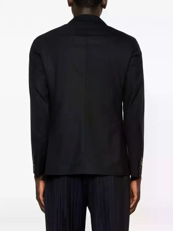 Tagliatore Notched-lapel Patch-pocket Blazer - Blue