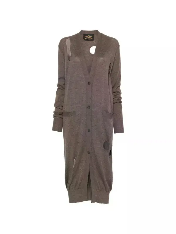 VIVIENNE WESTWOOD Distressed Button-front Coat - Brown