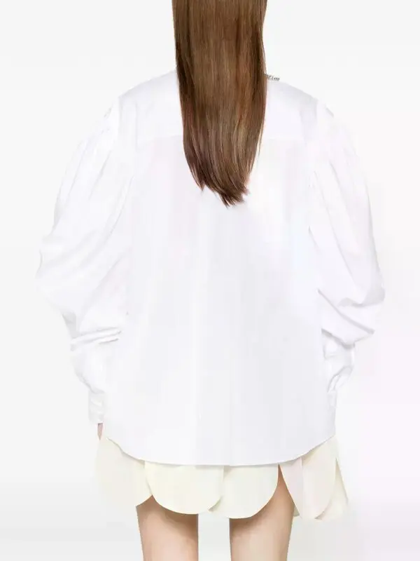 Simone Rocha Embellished Draped Sleeve Shirt