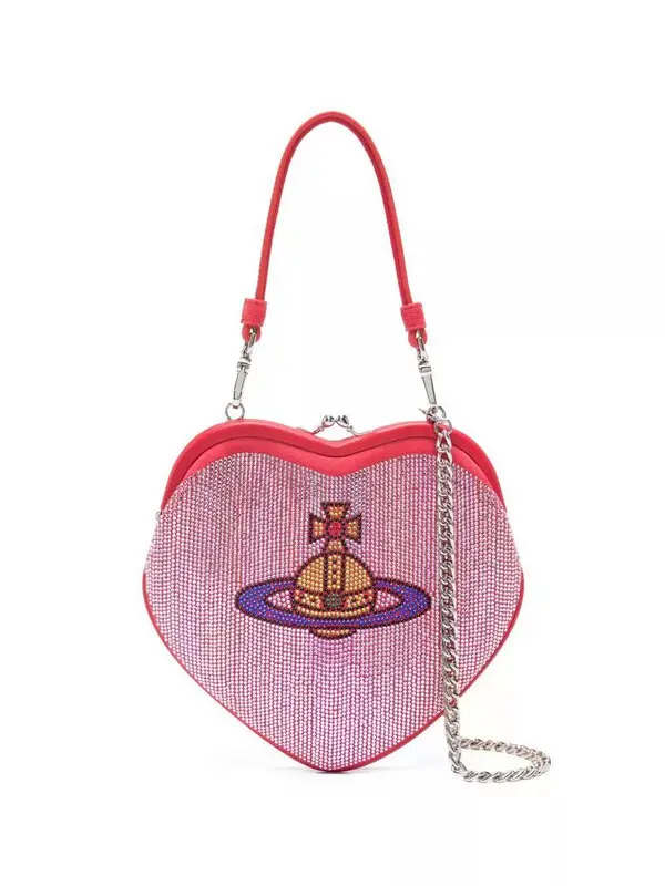 VIVIENNE WESTWOOD Heart-frame Tote Bag With Rhinestone Embellishments