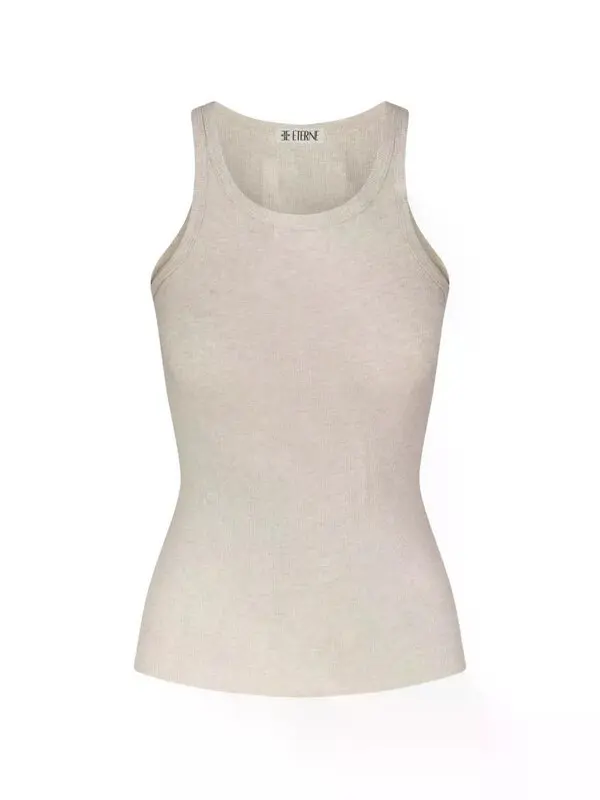 Eterne Fitted Ribbed Knit Tank Top - Neutrals