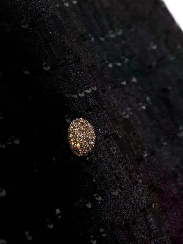 Alessandra Rich Embellished Sequin Button Jacket - Black