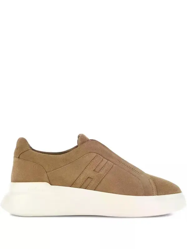 Hogan H580 Logo Detail Platform Sneakers - Brown