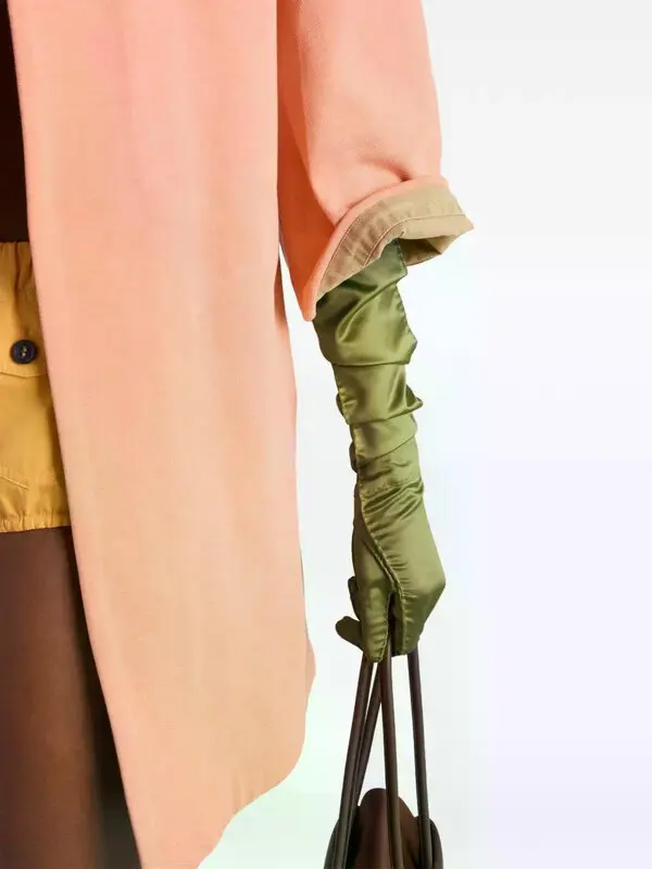 Prada Piqué Coat With Embroidered Logo - Orange