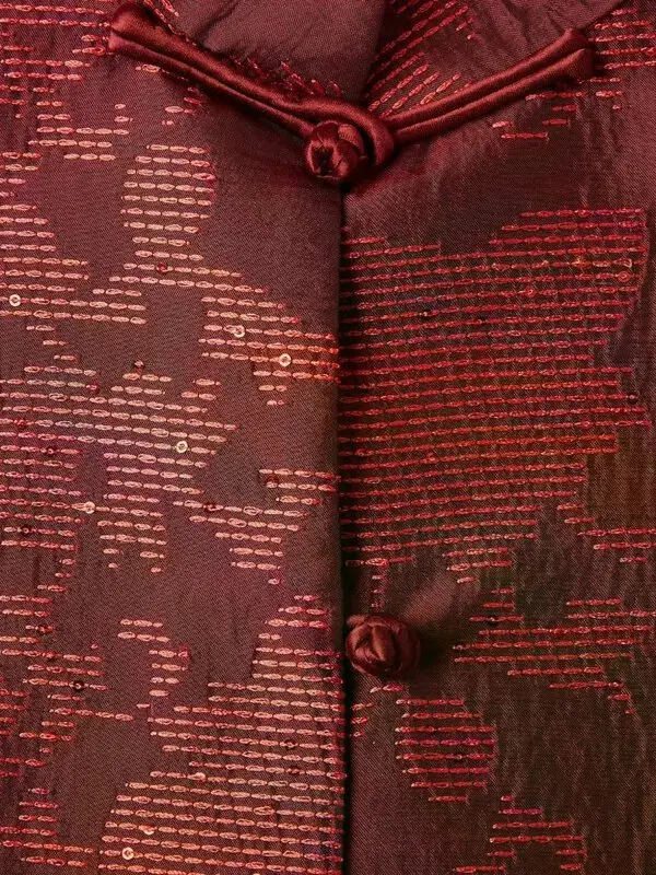 Shanghai Tang Patterned Button Jacket - Red
