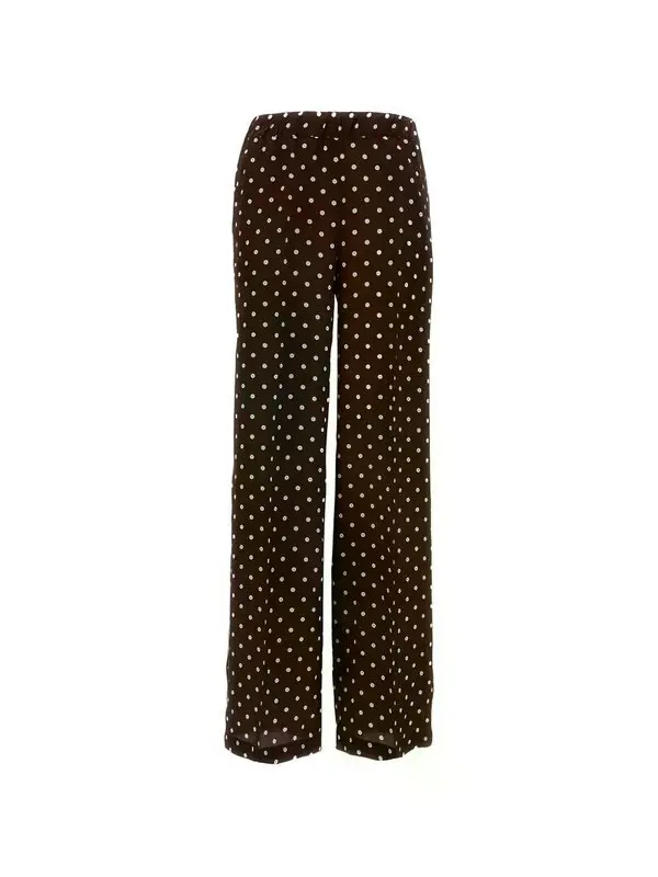P.a.r.o.s.h Polka Dot Wide-leg Trousers - Brown