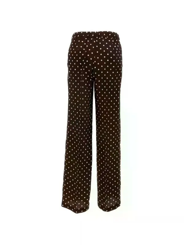 P.a.r.o.s.h Polka Dot Wide-leg Trousers - Brown