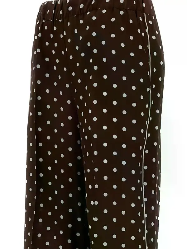 P.a.r.o.s.h Polka Dot Wide-leg Trousers - Brown