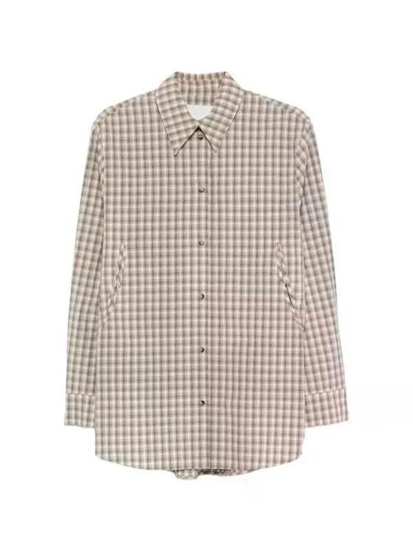 Nanushka Plaid Detail Shirt - Neutrals