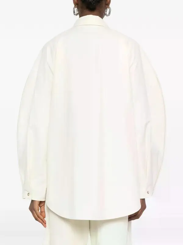 Nanushka Balloon Binding Detail Cotton Shirt - Neutrals