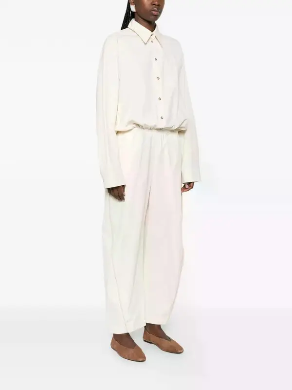 Nanushka Cream Jumpsuit With Binding Detail