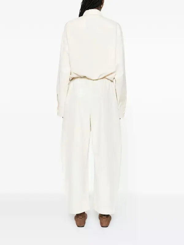 Nanushka Cream Jumpsuit With Binding Detail