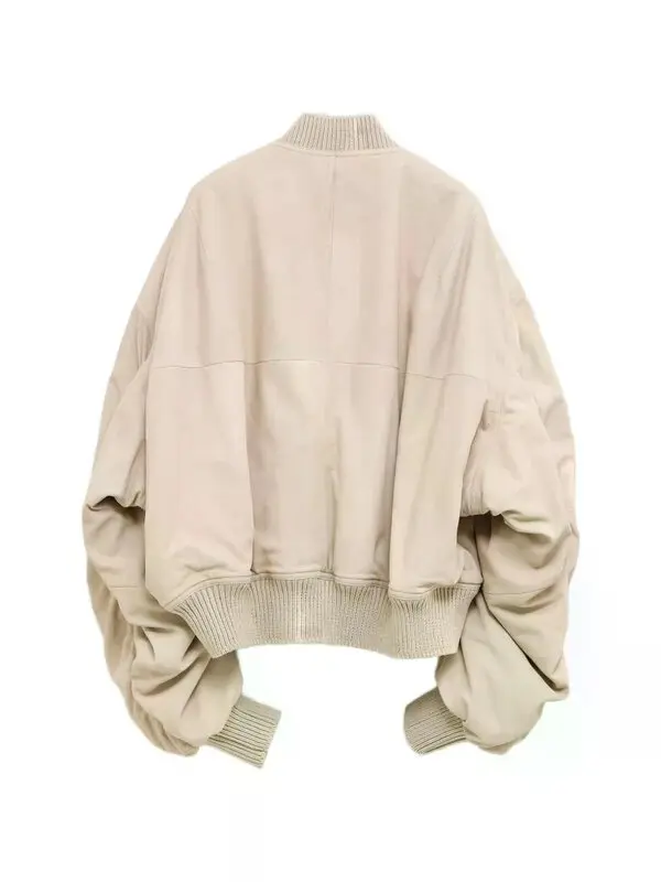 Rick Owens Ribbed Bomber Jacket - Neutrals