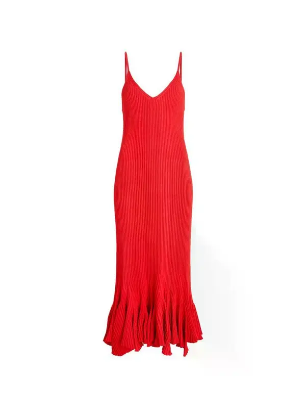 Proenza Schouler Giuditta Ribbed Knit Dress - Red