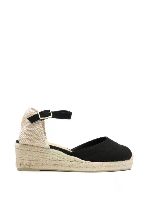 CastaÑer Carol Ankle-strap Espadrille Wedges - Black