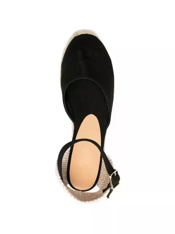 CastaÑer Carol Ankle-strap Espadrille Wedges - Black