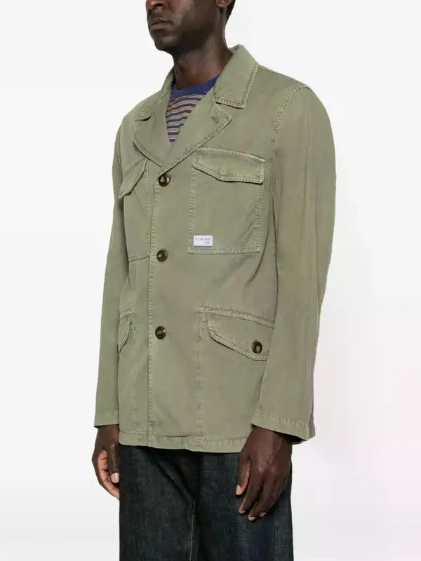 FAY Logo-patch Jacket - Green