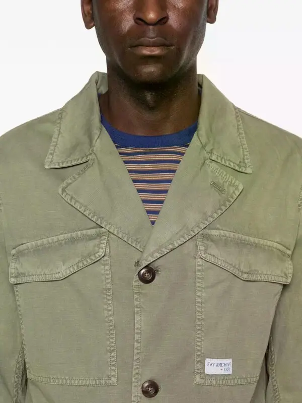 FAY Logo-patch Jacket - Green