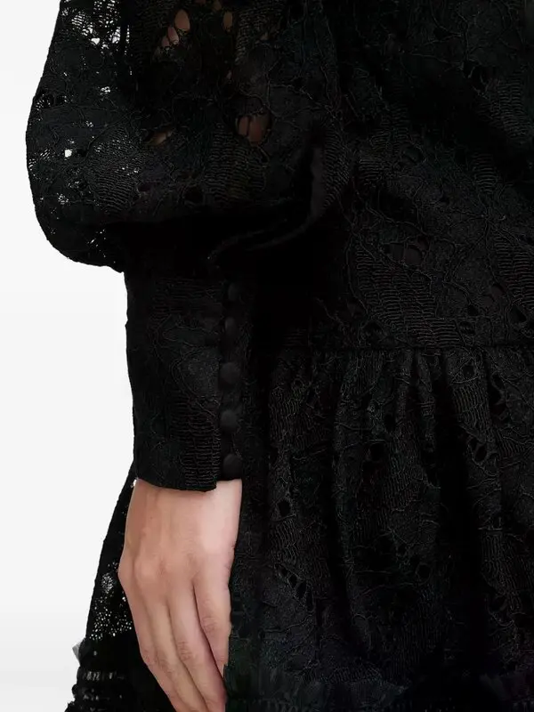 Bardot Lace Ruffled Dress
