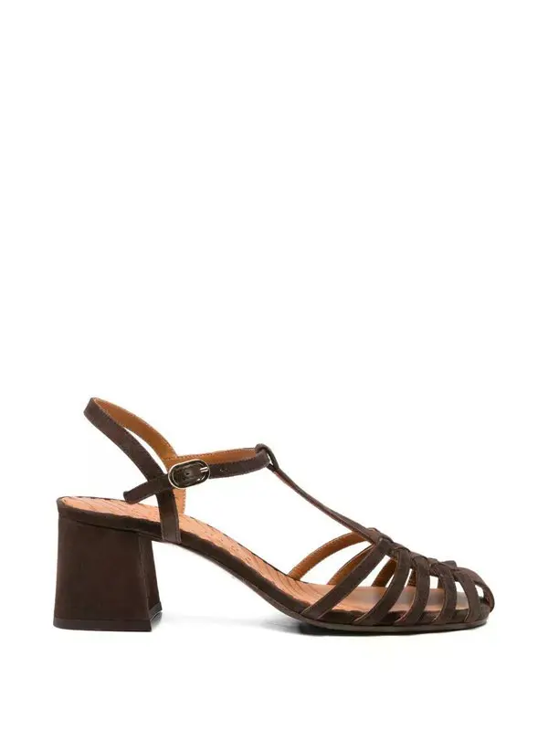 Chie Mihara Mustel Caged Block Heel Sandals - Brown