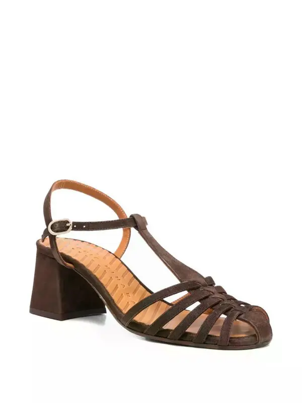 Chie Mihara Mustel Caged Block Heel Sandals - Brown
