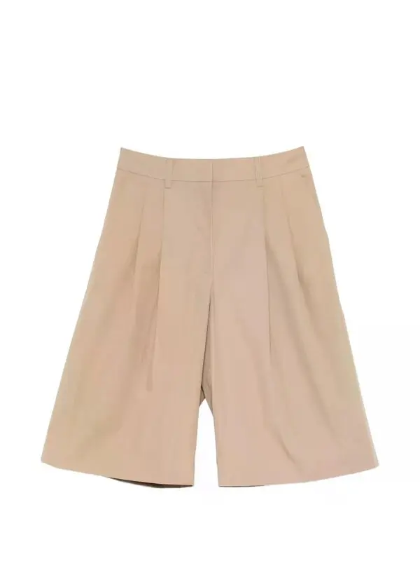 YVES SALOMON Pleated Shorts - Neutrals