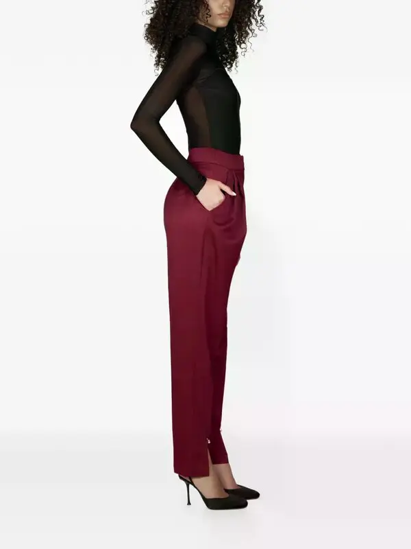MIA PECULIAR Pleated Trousers With Pearl Detail