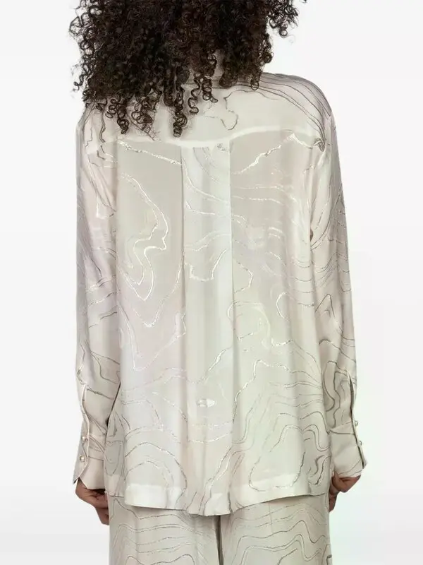 MIA PECULIAR Pearl Button Embellished Shirt