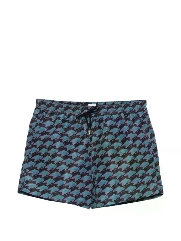 Paul Smith Palm-print Swim Shorts - Blue