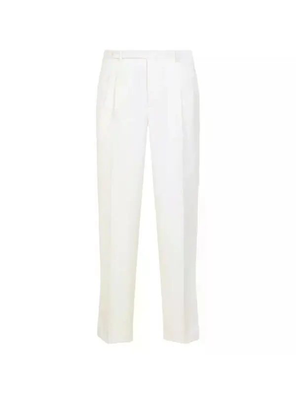 Brioni Pleated Wool Trousers - Neutrals