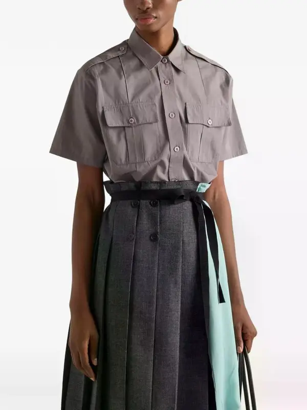 Prada Short-sleeved Cotton Poplin Shirt