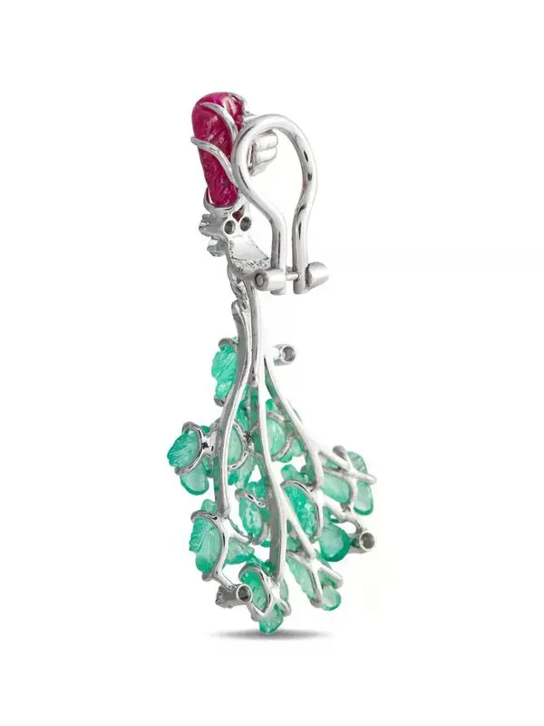 LB EXCLUSIVE 18k White Gold Multi-stone Clip-on Earrings