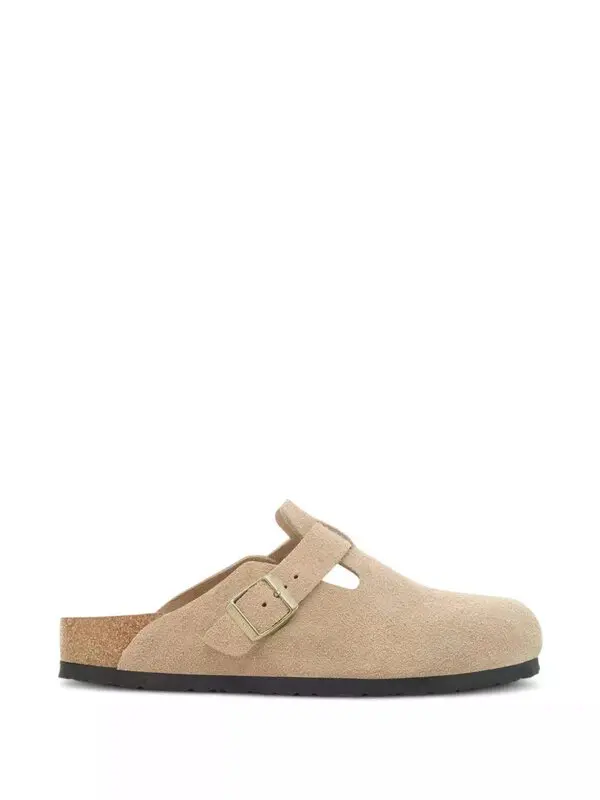 BIRKENSTOCK Boston Suede Mules - Neutrals