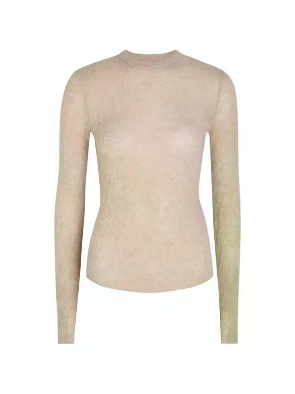 Citizens Of Humanity Ribbed Knit Long Sleeve Top - Neutrals