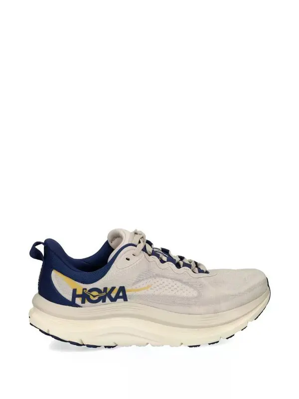HOKA® Lace-up Sneakers With Mesh Texture And Chunky Rubber Sole - Neutrals