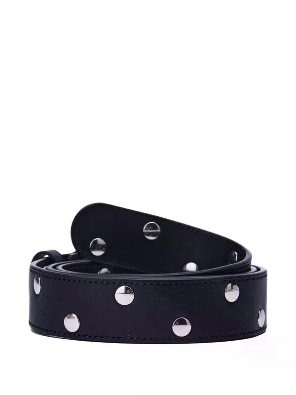 Valentino Garavani Vlogo Studded Leather Belt - Black