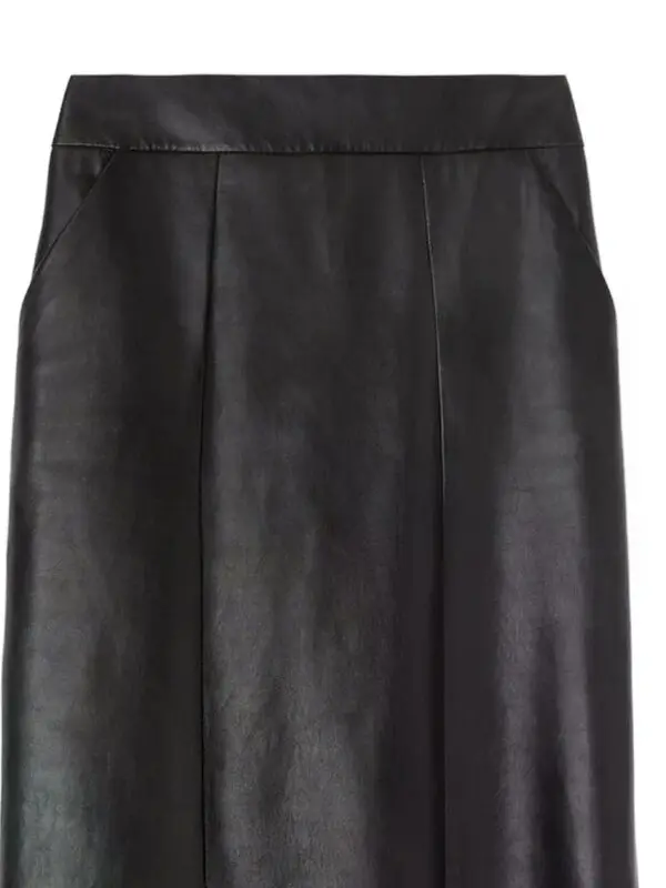 Ermanno Scervino Leather Midi Skirt - Black