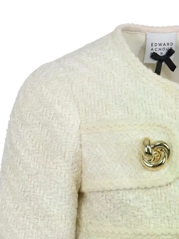 EDWARD ACHOUR PARIS Ivory Turnlock Detail Jacket