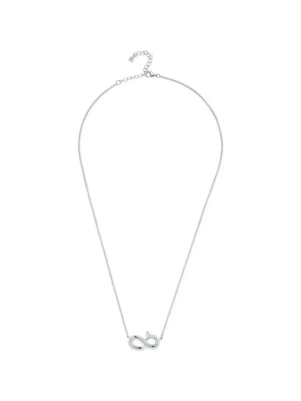 Mateo Sterling Polished Finish Nail Charm Necklace - Silver