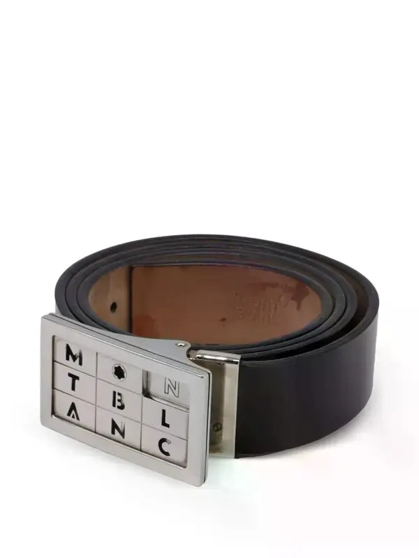 Montblanc Leather Belt With Logo Buckle