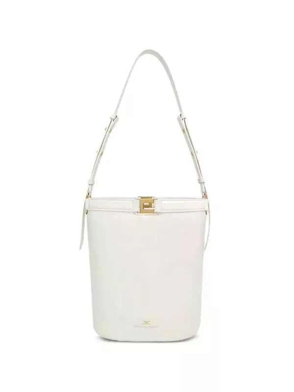 Elisabetta Franchi Naplak-effect Bucket Bag - White