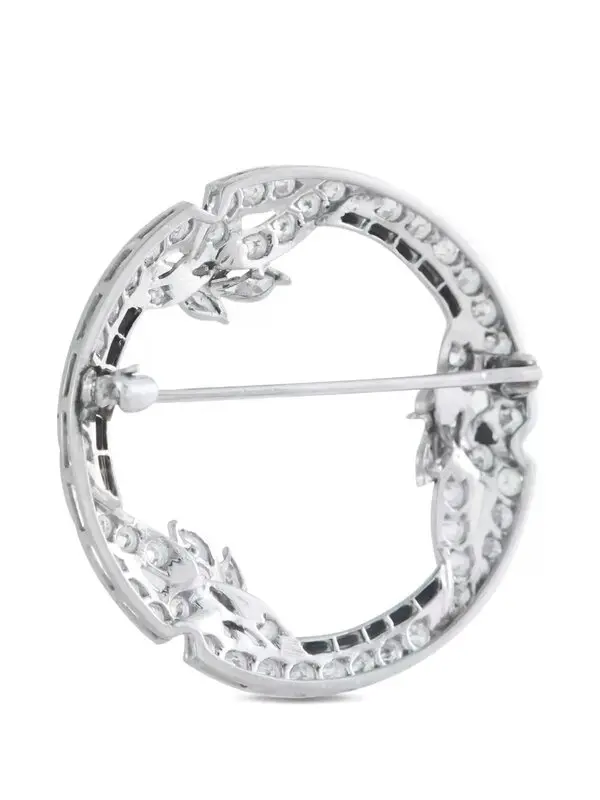LB EXCLUSIVE Platinum Diamond And Sapphire Brooch