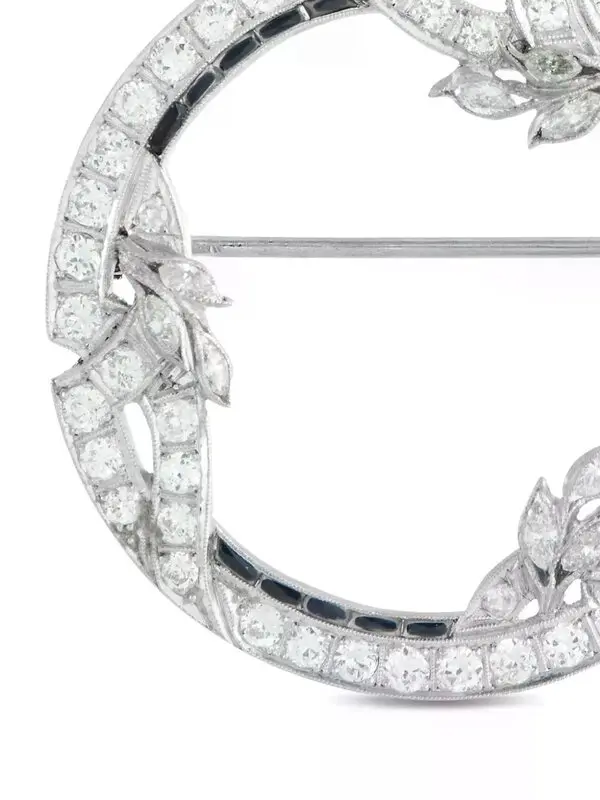 LB EXCLUSIVE Platinum Diamond And Sapphire Brooch
