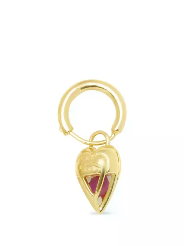 CAPSULE ELEVEN Tone Heart Pendant Hoop Earrings