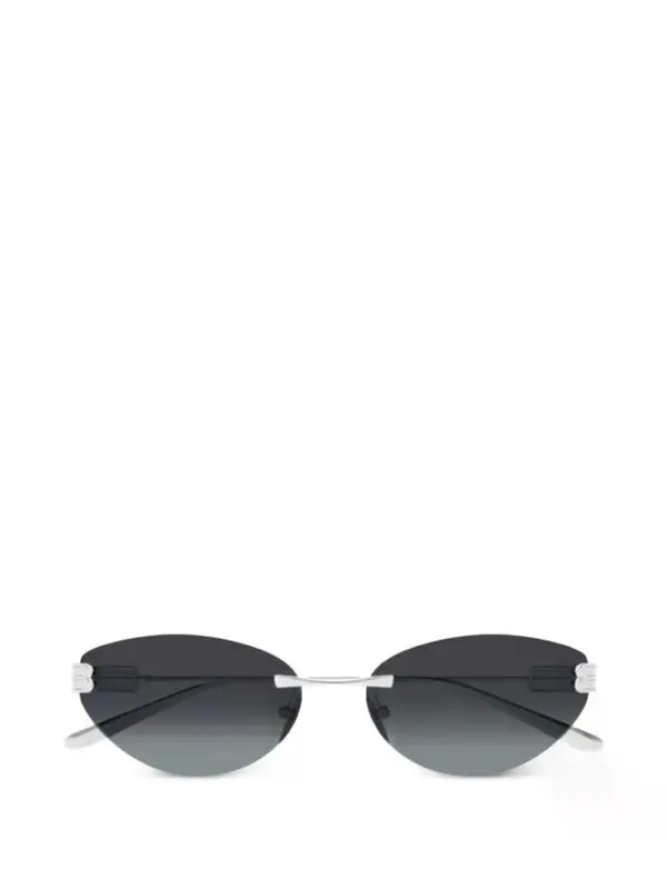 Balenciaga Rimless Oval Sunglasses - Silver