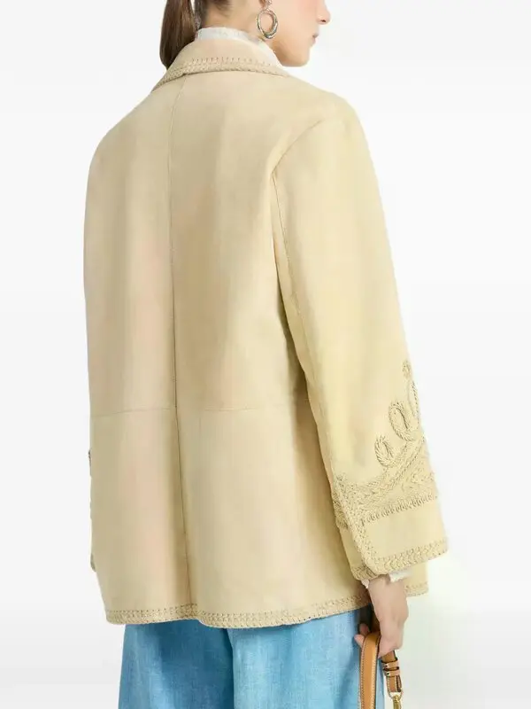 Ermanno Scervino Embroidered Suede Jacket