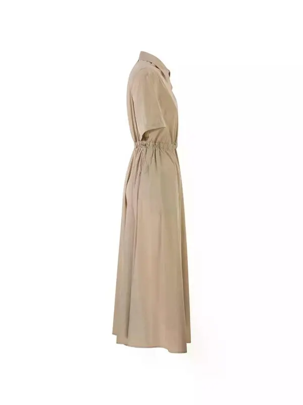 Herno Shirt Collar Drawstring Midi Dress