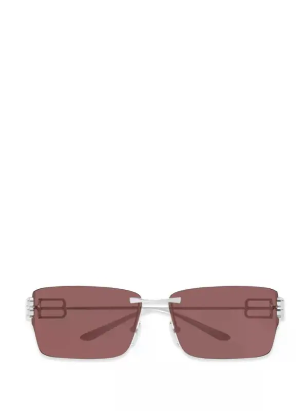 Balenciaga Rimless Logo-detail Sunglasses - Brown